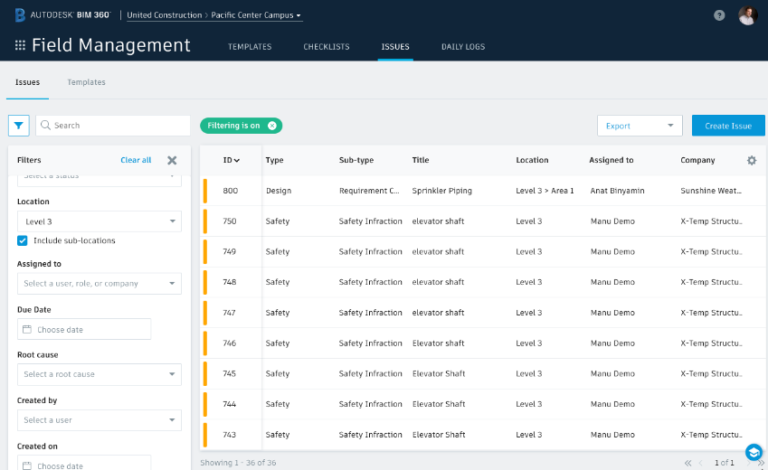 BIM 360 Issue Enhancements - Templates, Locations and More - BIM 360 ...