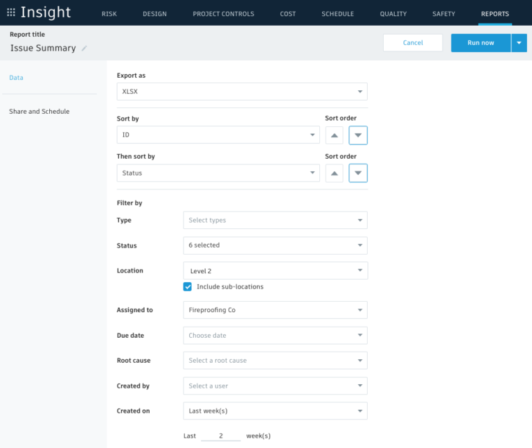 BIM 360 Reports - Issue Summary and Checklist Summary reports ...