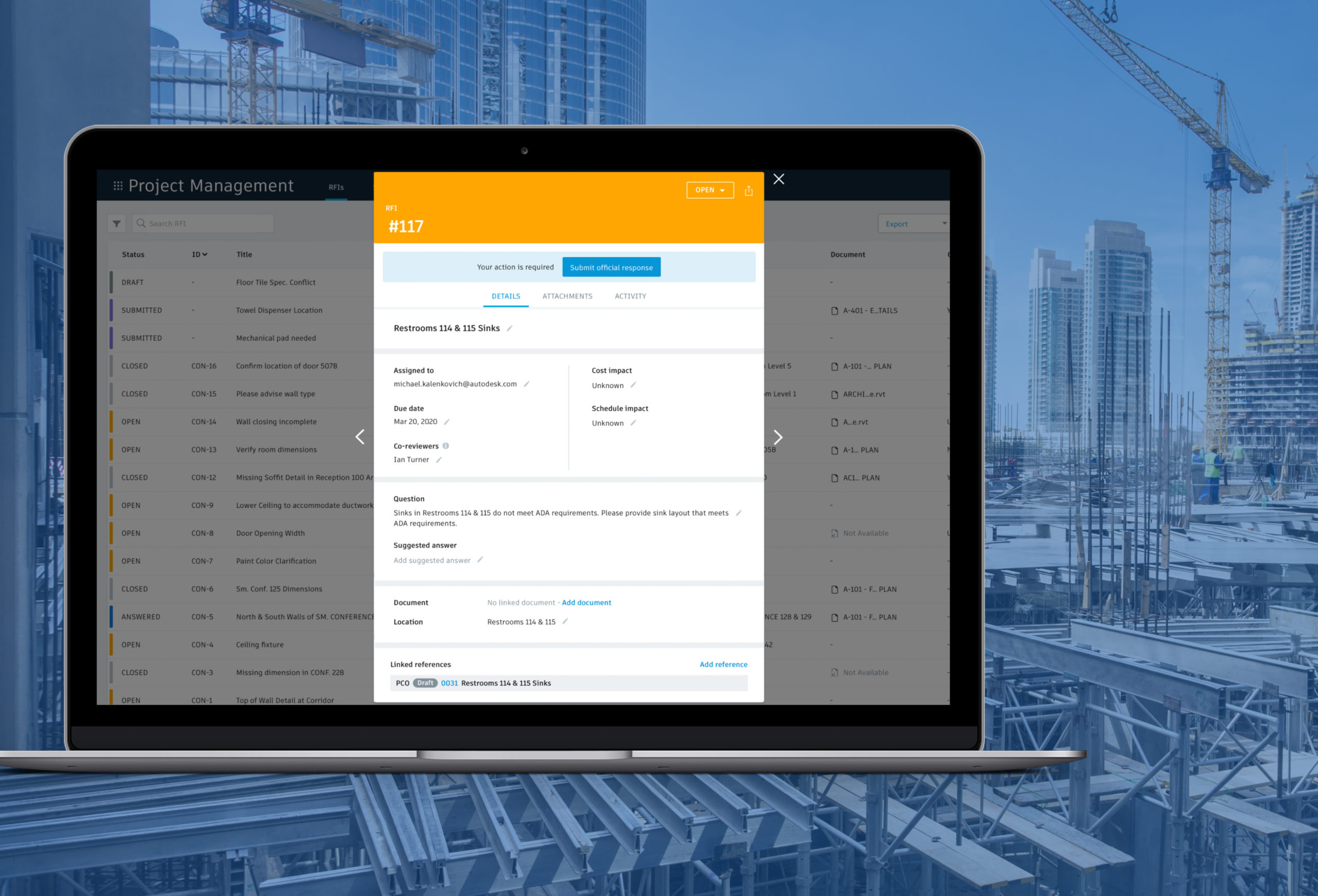 Connecting Workflows: RFI to Potential Change Order - BIM 360 Release Notes