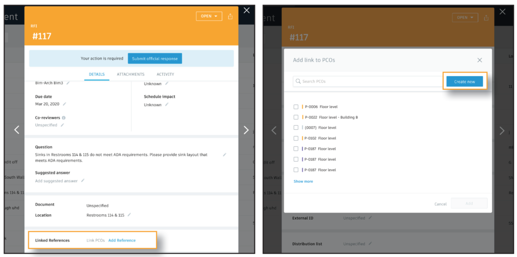 Connecting Workflows: RFI to Potential Change Order - BIM 360 Release Notes