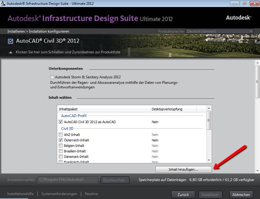 Installation von Country Kits in der Autodesk Infrastructure Design ...