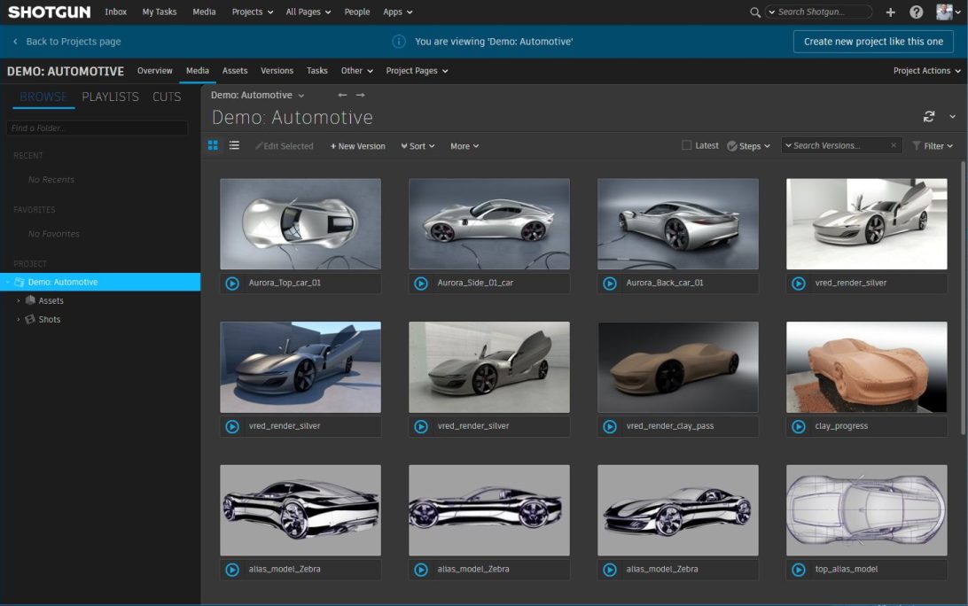 Automotive design in ShotGrid