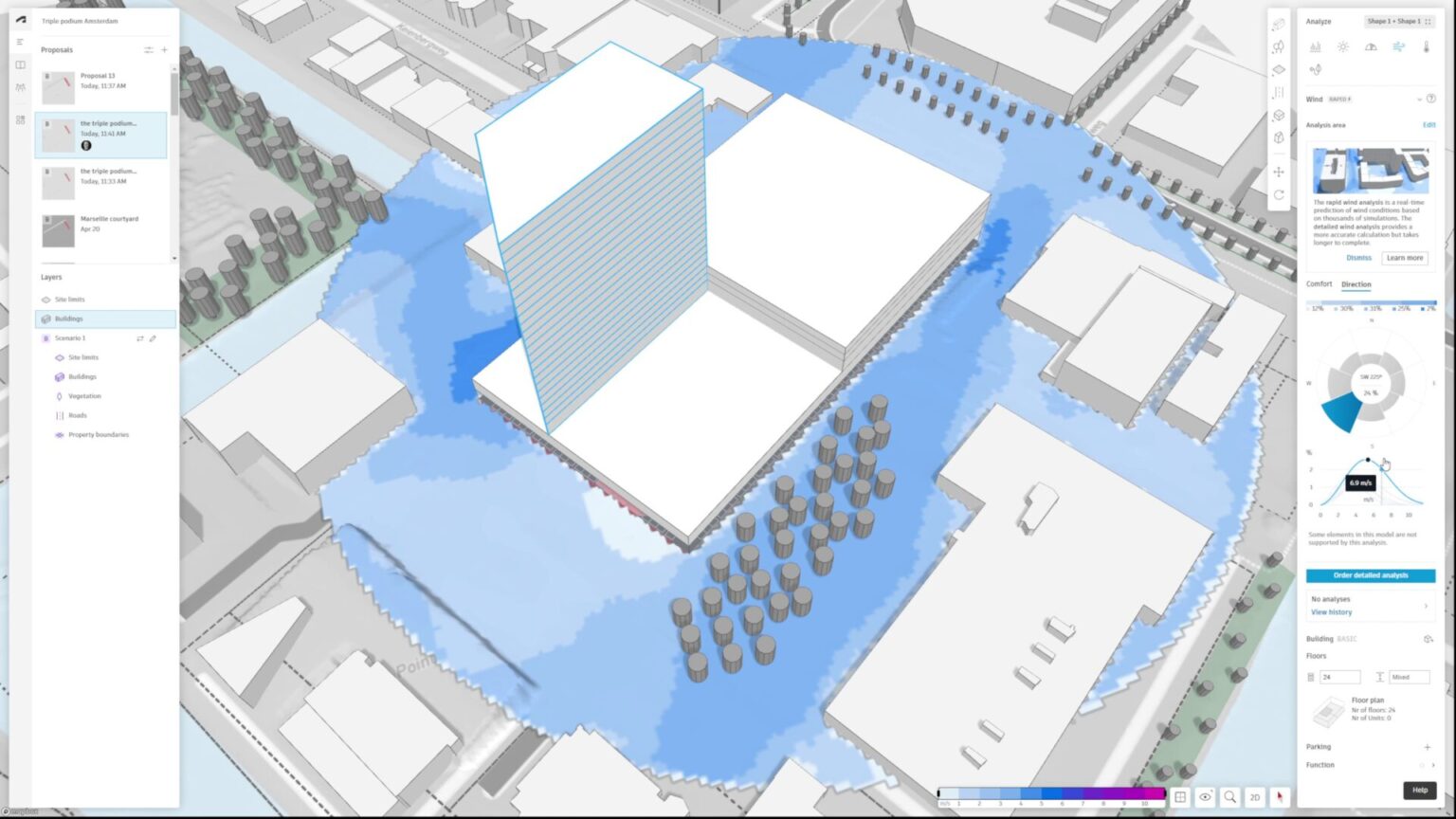 Forma Site Design's rapid wind analysis offers instant insights into ...