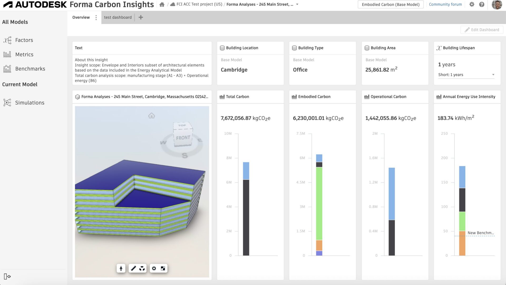 Analyze total carbon in Forma Building Design