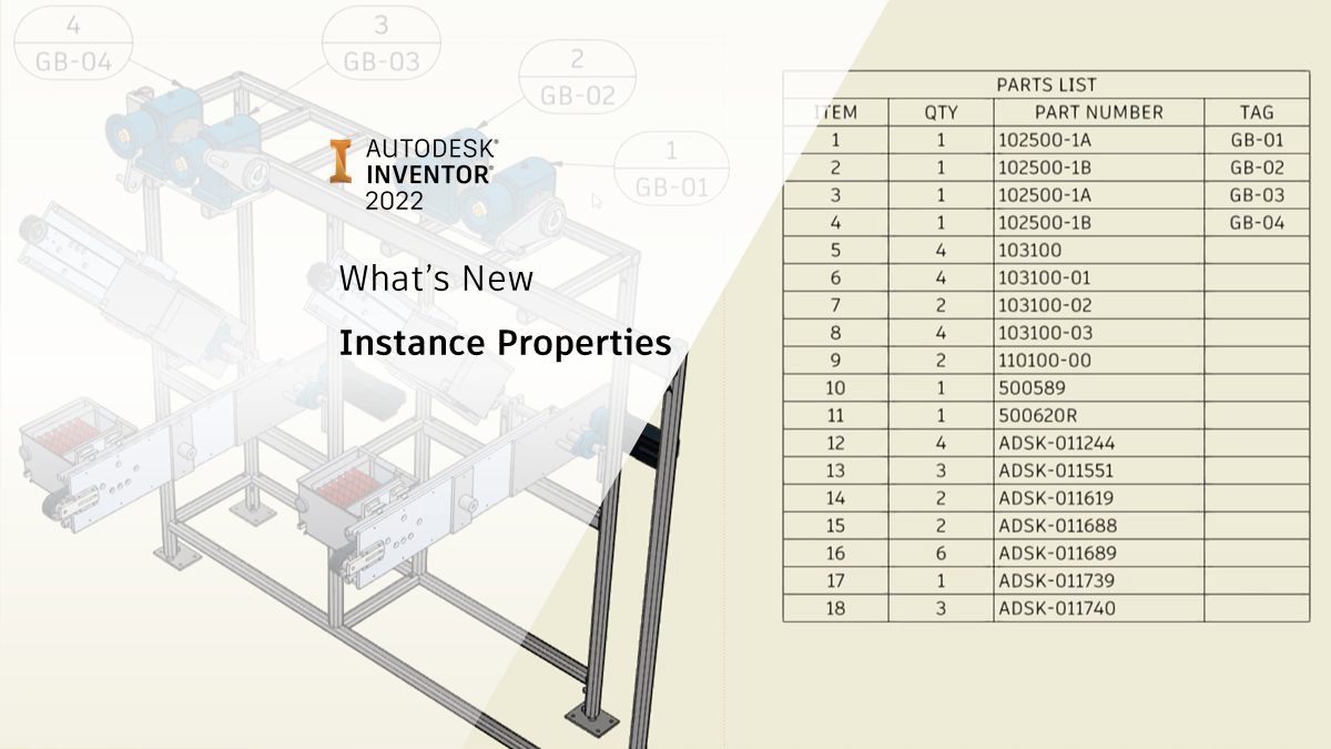 Autodesk Inventor What's New 2022: Instance properties - Inventor Official Blog