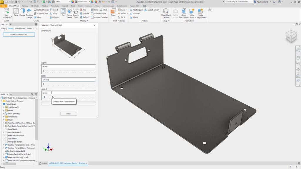 Autodesk Inventor iLogic forms to communicate design intent. - Inventor ...