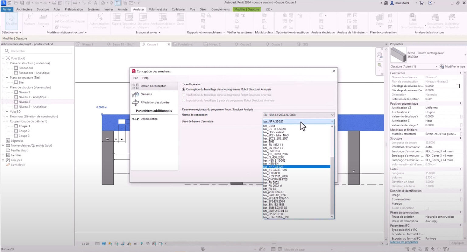 [Tutoriel] Ferraillage d’une poutre avec Autodesk Robot Structural Analysis et import des aciers ...
